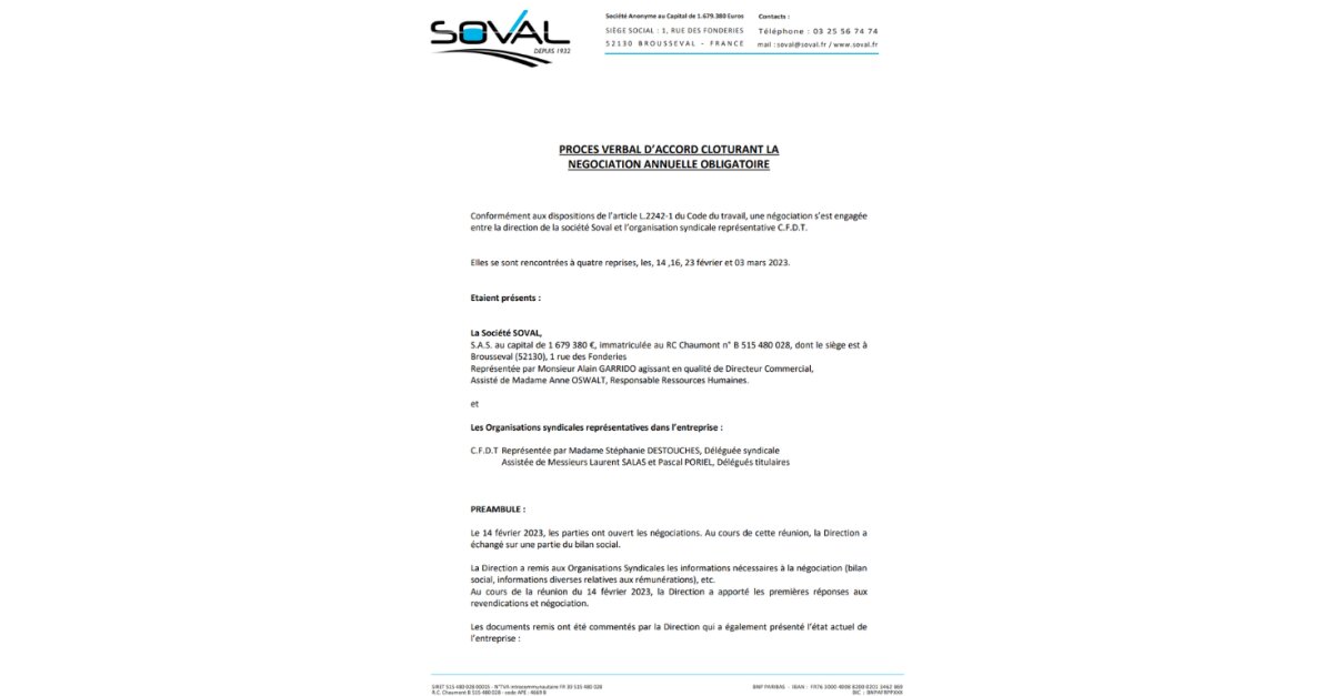Soval (commerce de gros) : 5,5 % d'augmentation générale avec effet ...