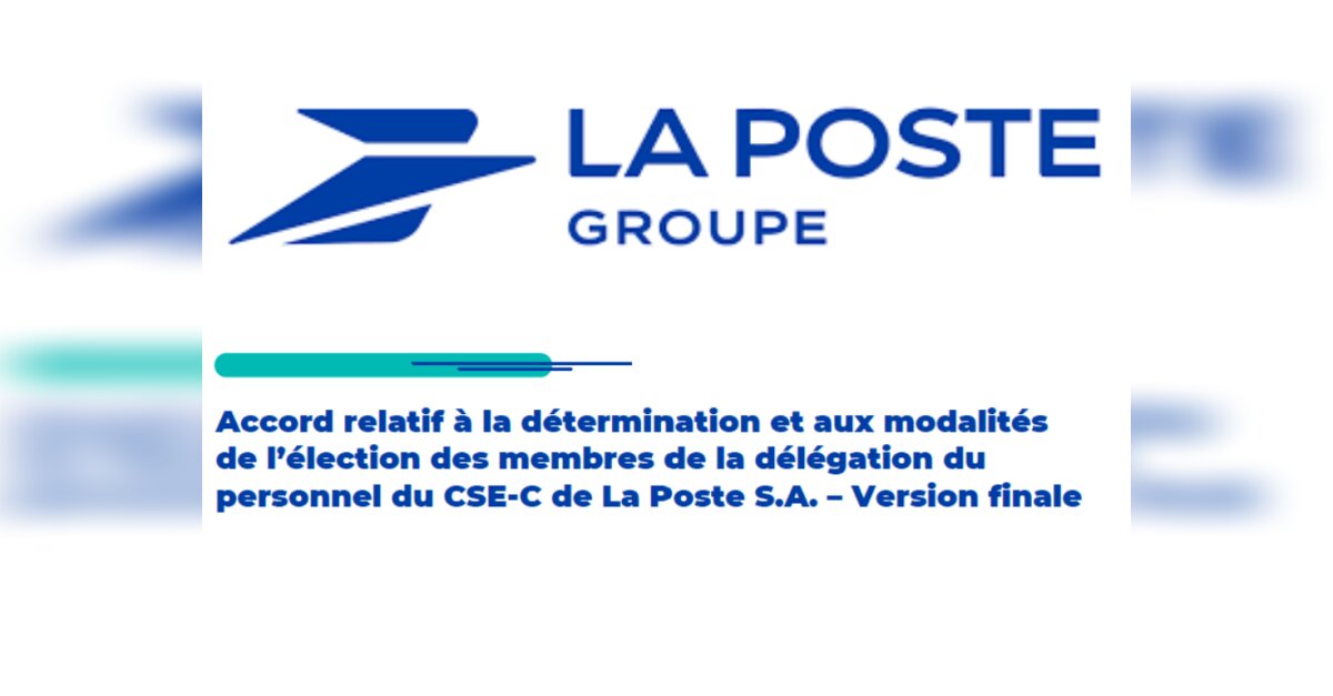 La Poste SA: accord relatif à la détermination et aux modalités d ...