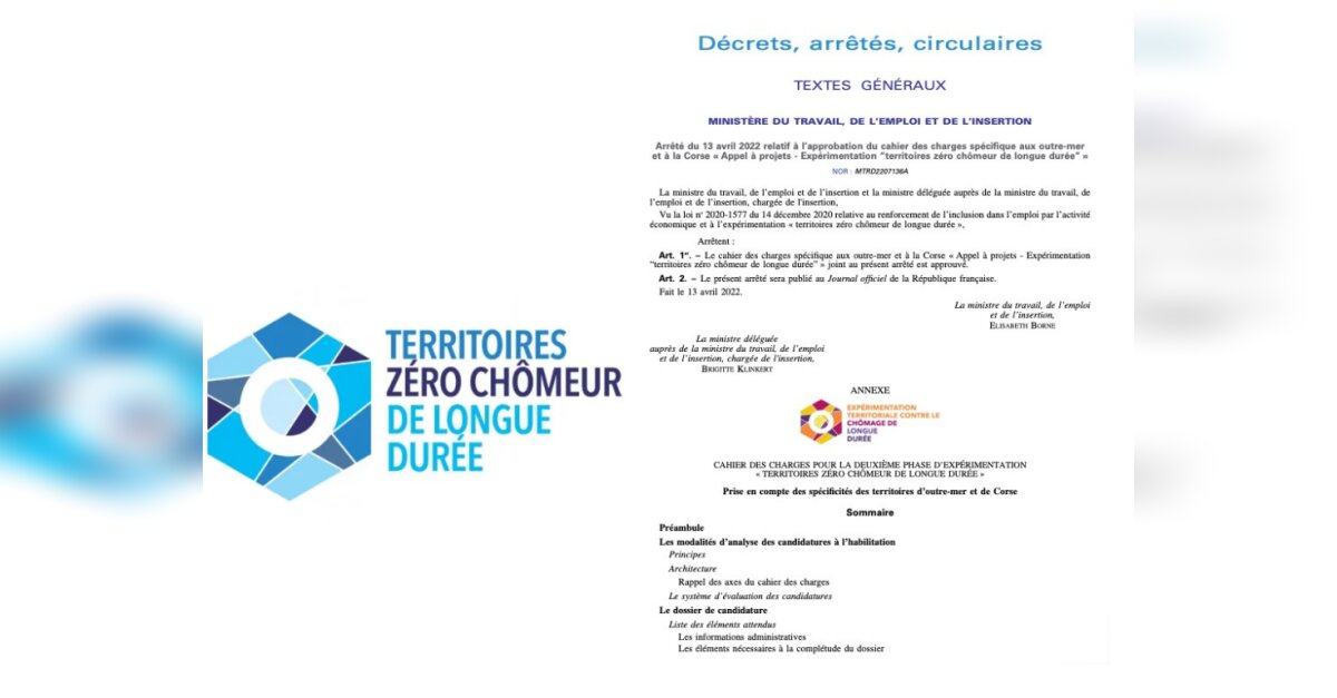 Expérimentation TZCLD : approbation du cahier des charges des Outre-mer ...