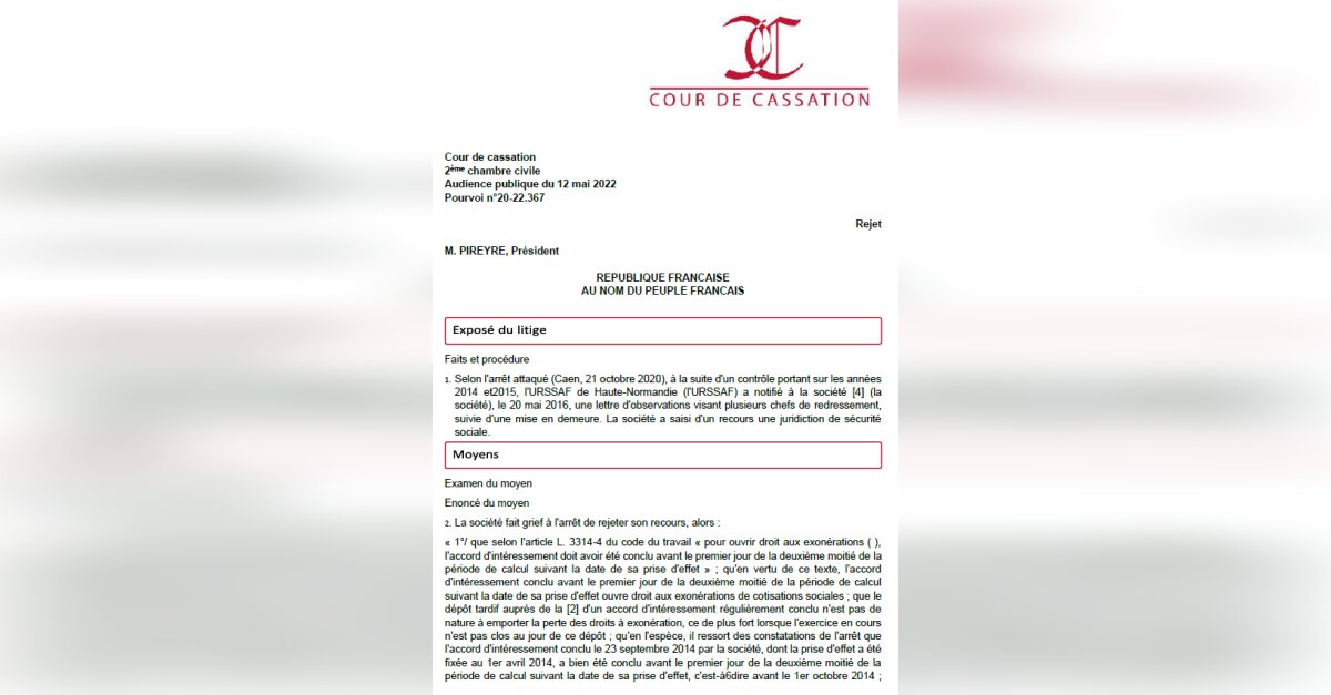 Intéressement: l'accord déposé hors délai ouvre droit à exonération ...