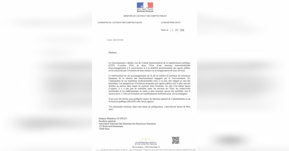 État: la lettre de mission de B. Le Deley, préfiguratrice de l'agence ...