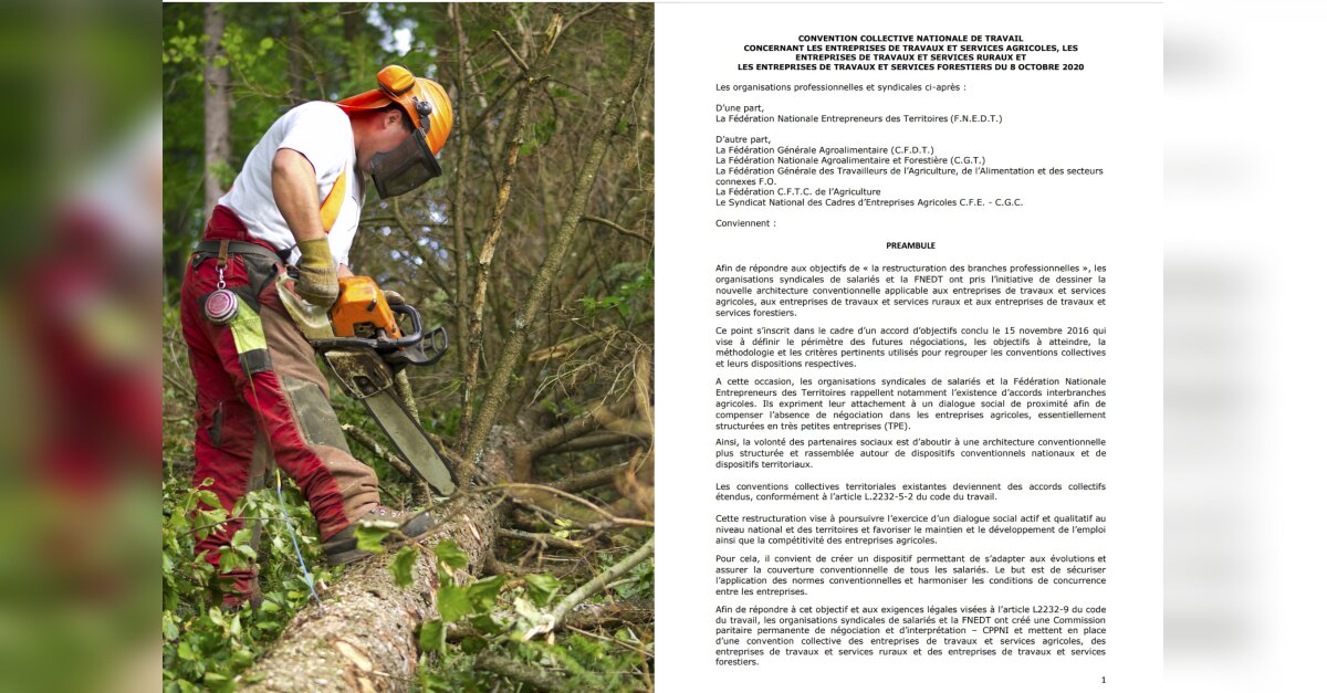 Secteur agricole, rural et forestier : une nouvelle CCN pour les ETARF ...