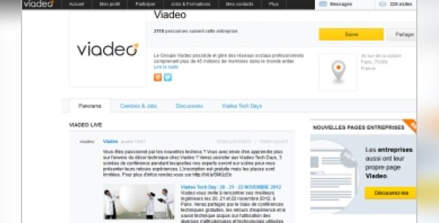 Premier bilan sur les pages Entreprises de Viadeo lancées en juillet ...