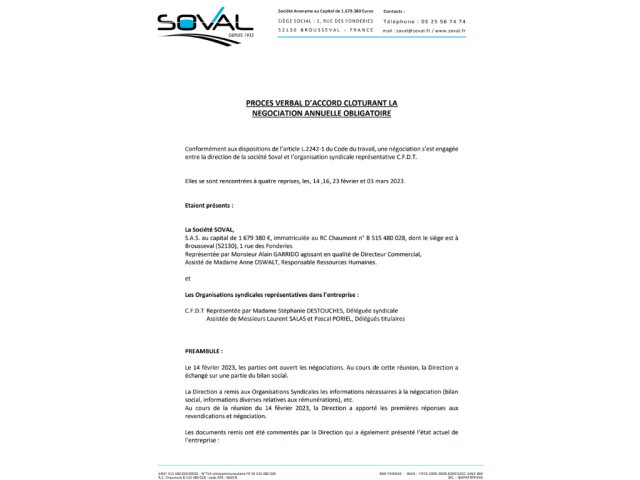 Soval (commerce de gros) : 5,5 % d'augmentation générale avec effet ...