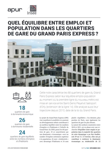 Note "Quel équilibre entre emploi et population dans les quartiers de ...