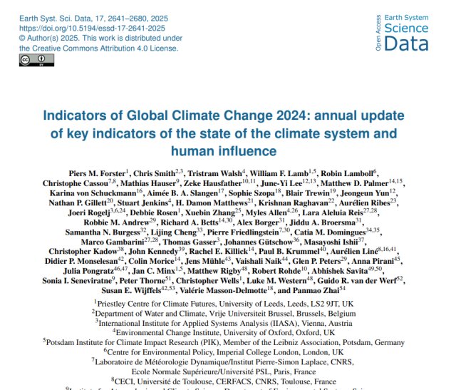 Indicators of Global Climate Change 2024: annual update of key ...