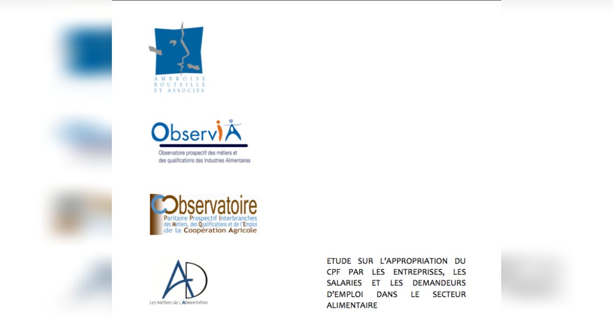 Le CPF : un outil encore méconnu dans le secteur alimentaire (rapport ...