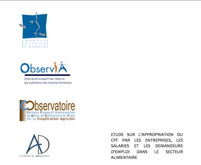 Le CPF : un outil encore méconnu dans le secteur alimentaire (rapport ...
